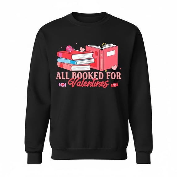 All Booked For Valentine’s Day Sweatshirt, Bookworm Librarian Reading ...