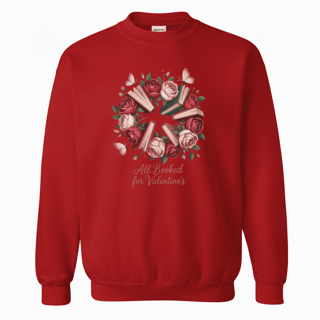 All Booked For Valentines Cute Teacher Reading Gift Design Sweatshirt ...