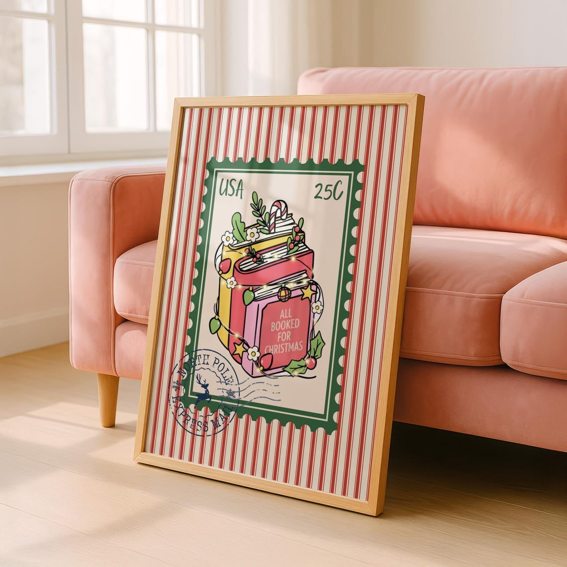 All Booked For Wall Art Stamp Book Lover Poster Decor Vintage Design1 ...