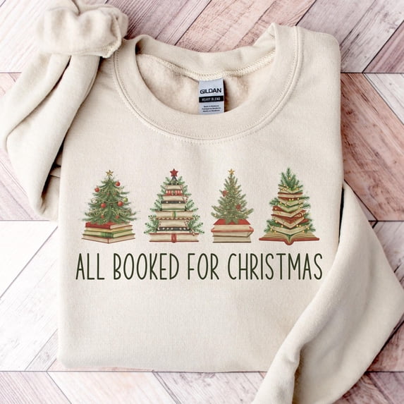 All Booked for Christmas TShirt Librarian Christmas TShirt Bookworm ...