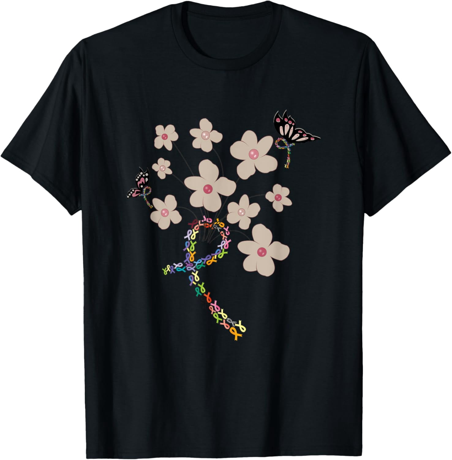 All Cancer Matters Awareness All Ribbons Butterfly T-Shirt - Walmart.com