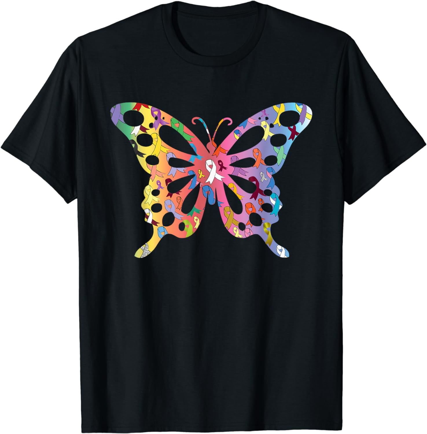 All Cancer Matters Awareness Butterfly All Ribbons T-Shirt - Walmart.com