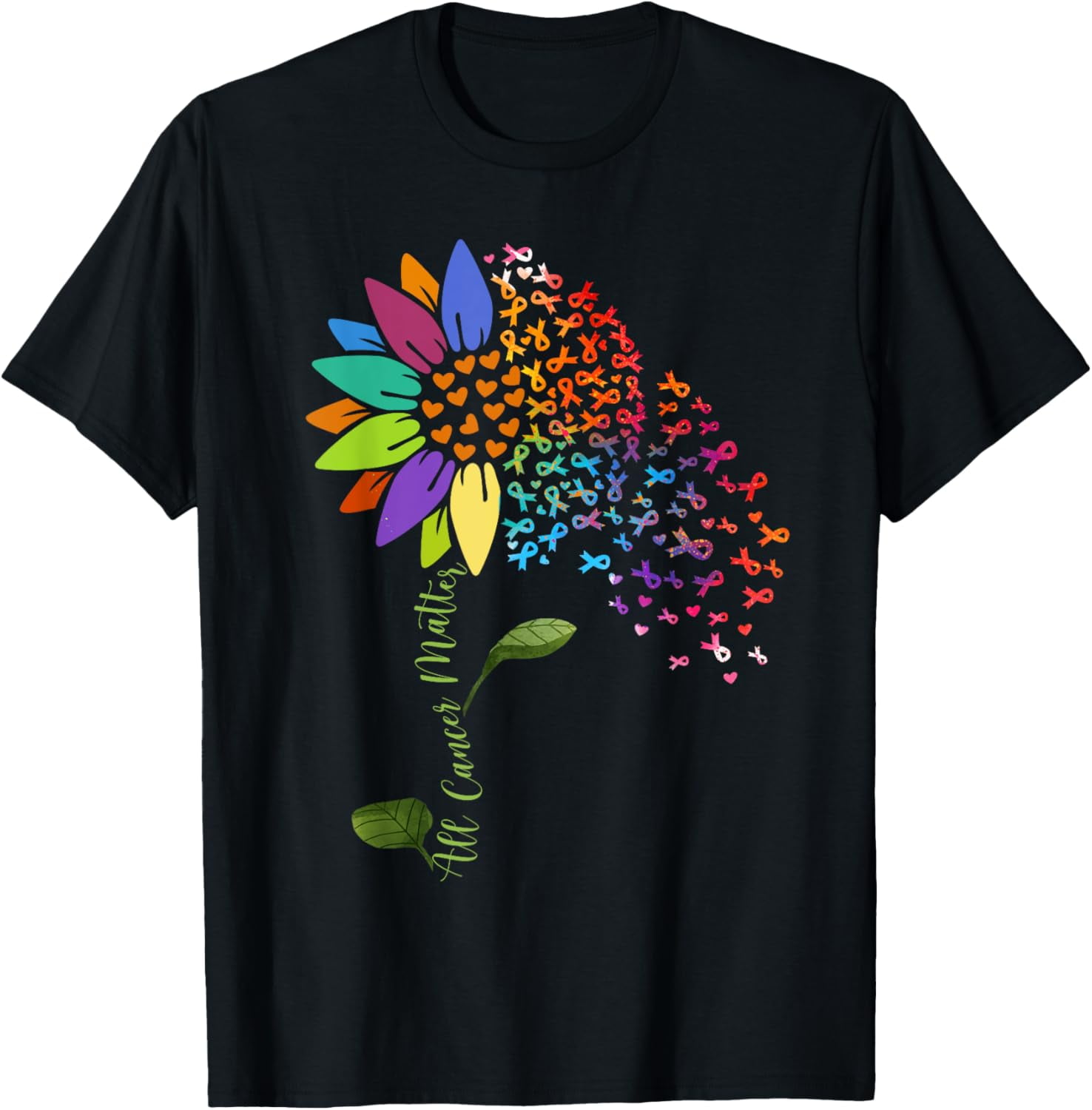 All Cancer Matters Awareness Day Sunflower Ribbon T-Shirt - Walmart.com