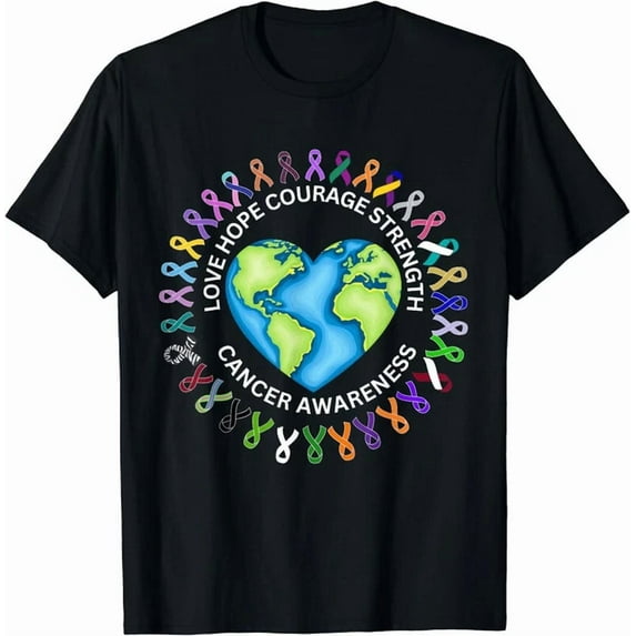 All Cancer Matters Survivors Awareness Support Ribbon Unisex S-5XL T ...