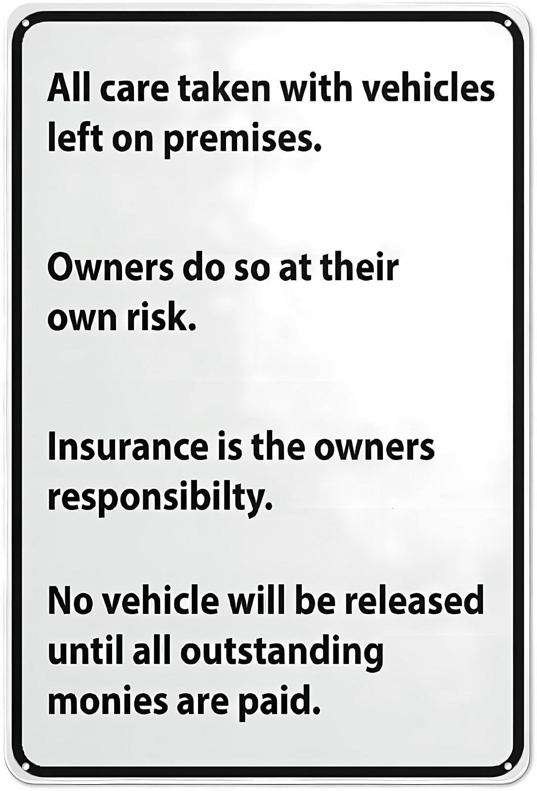 All Care Taken Sign 12 x 8 Inches - Outdoor Metal Sign, Indoor Outdoor ...