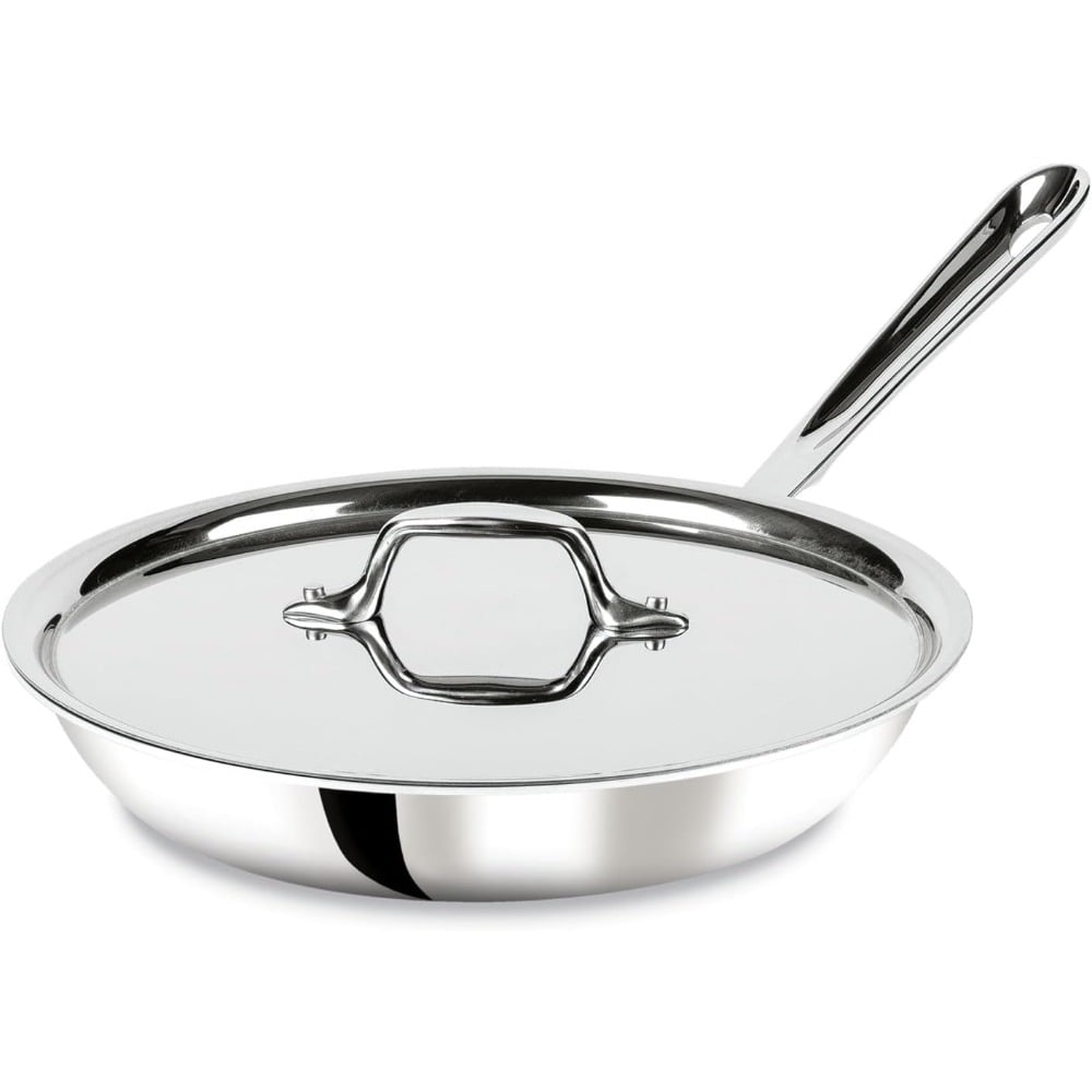 All-Clad D3 12" Stainless Steel Frying pan W/Lid, 3-Ply Stainless Steel ...
