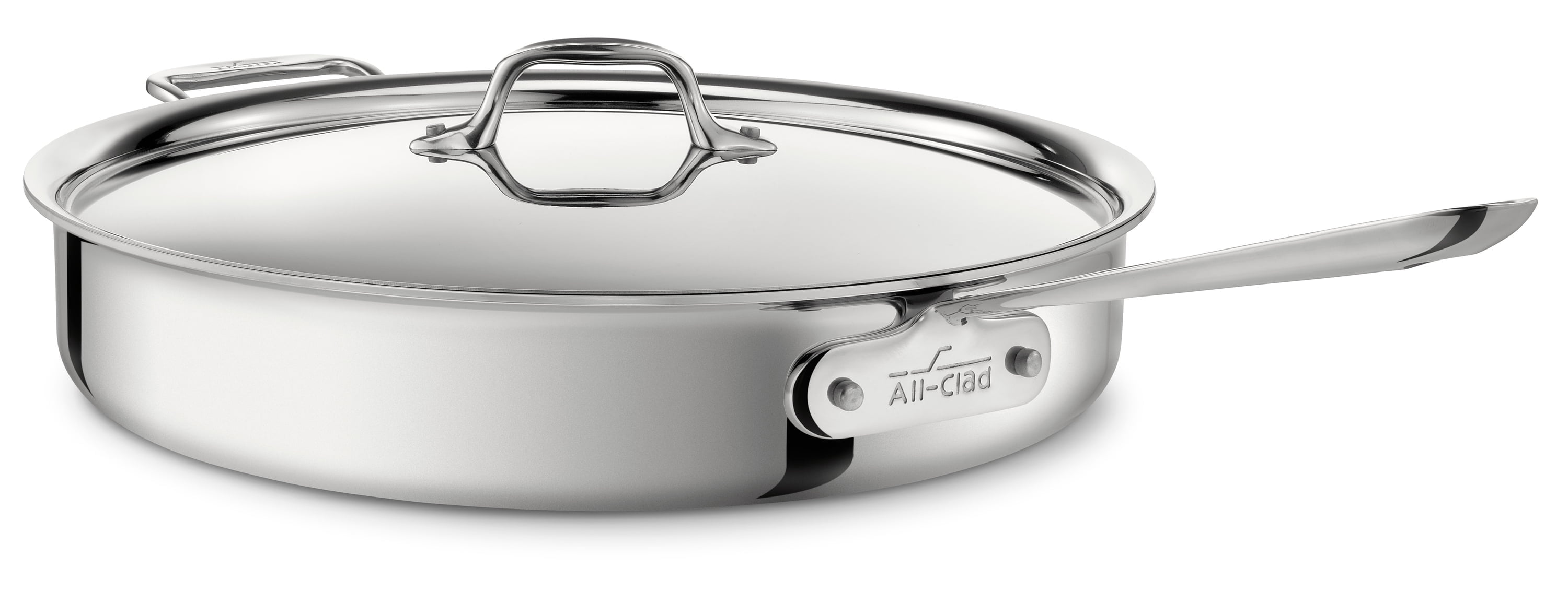 All-Clad D3 Stainless 3-ply Bonded Cookware, Saute Pan with lid, 6 ...