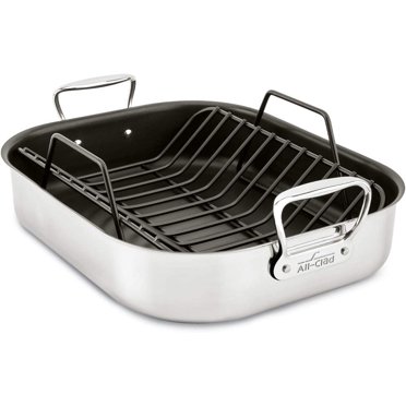 Cuisinart MultiClad Pro Stainless Steel Large Roaster with Handles, 16 ...