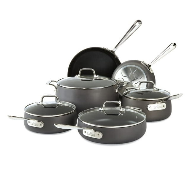 All-Clad HA1 Hard Anodized Nonstick 10 Piece Cookware Set, Aluminum ...