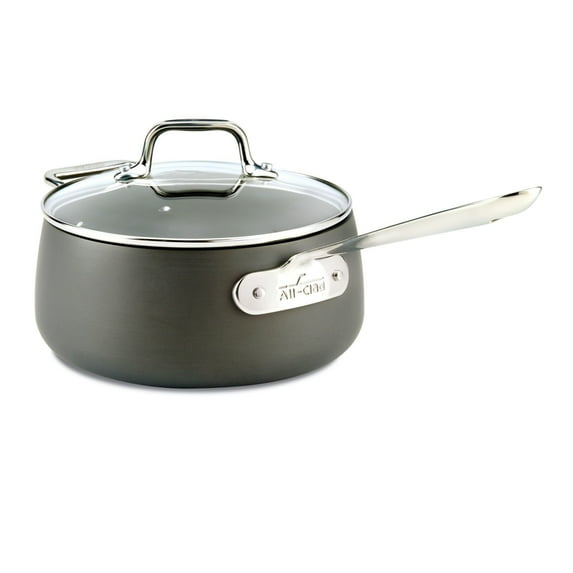 All-Clad HA1 Hard Anodized Nonstick Cookware, Sauce Pan with Lid, 3.5 ...