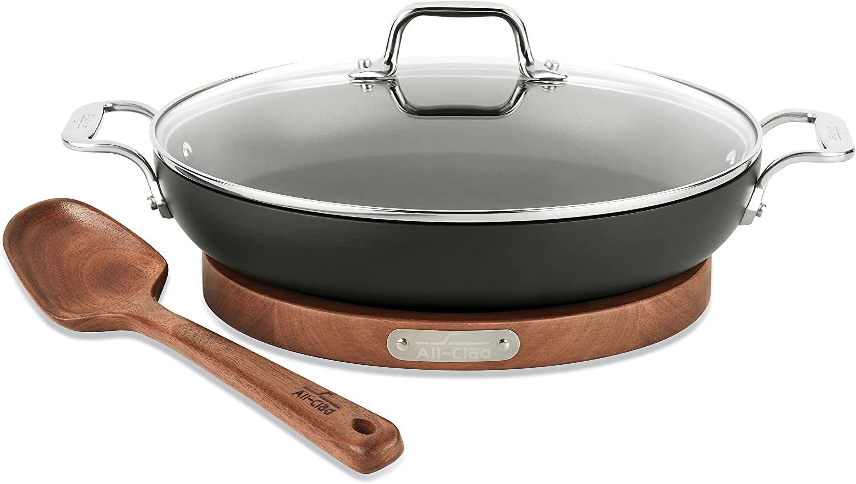All-Clad HA1 Hard Anodized Nonstick Dutch Oven with Acacia Trivet and ...