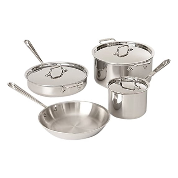 All-Clad Tri-Ply Stainless Steel 7 Piece Cookware Set - Walmart.com