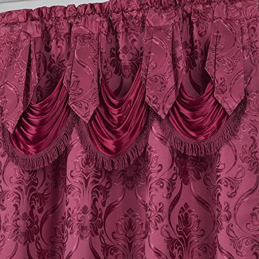 All Collection New 4 Piece Drape Set with Attached Valance and Sheer ...