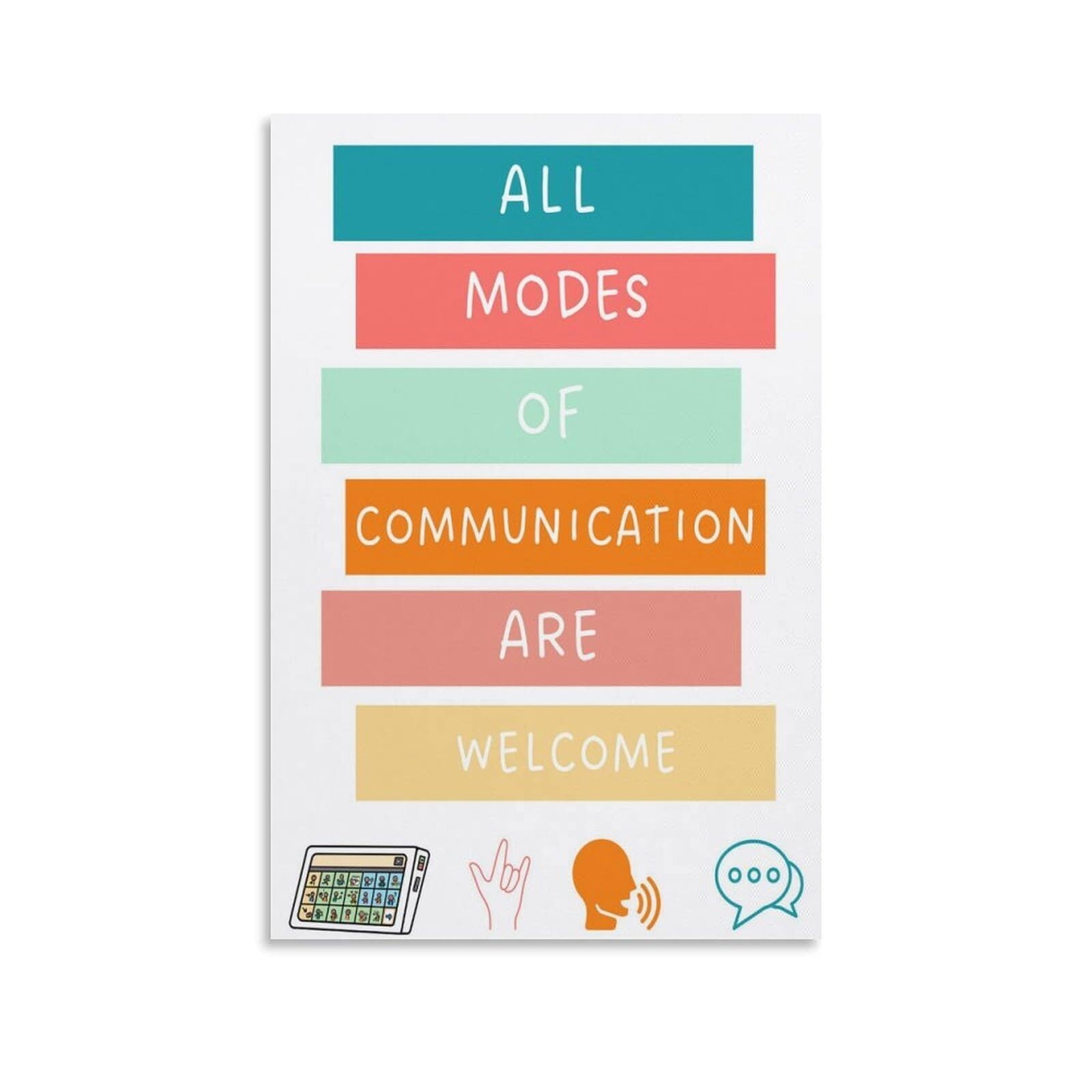 All Communication Is Welcome Poster Speech Therapy Decorative Painting ...