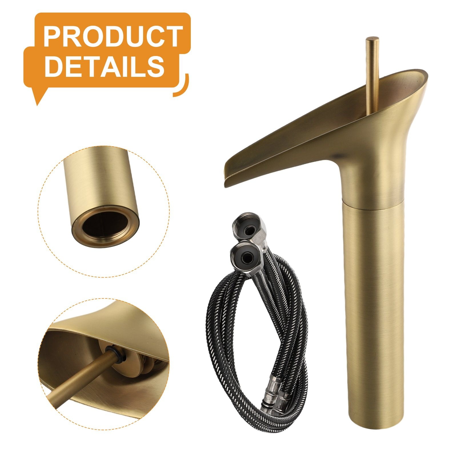 All Copper Retro Hot And Cold Basin Over Counter Basin Waterfall Faucet ...