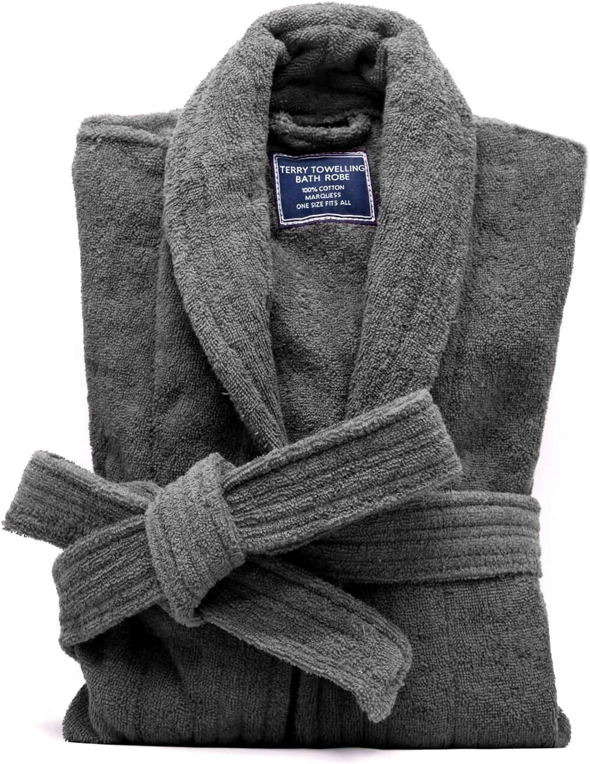 All-Cotton Bathrobe Thick Plush Cloth Housecoat Terry Toweling, Sweat ...