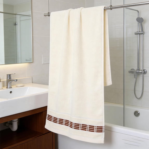 All Cotton Soft Absorbent Bath Towel - Solid Blue, 29x13 Inches, Quick ...