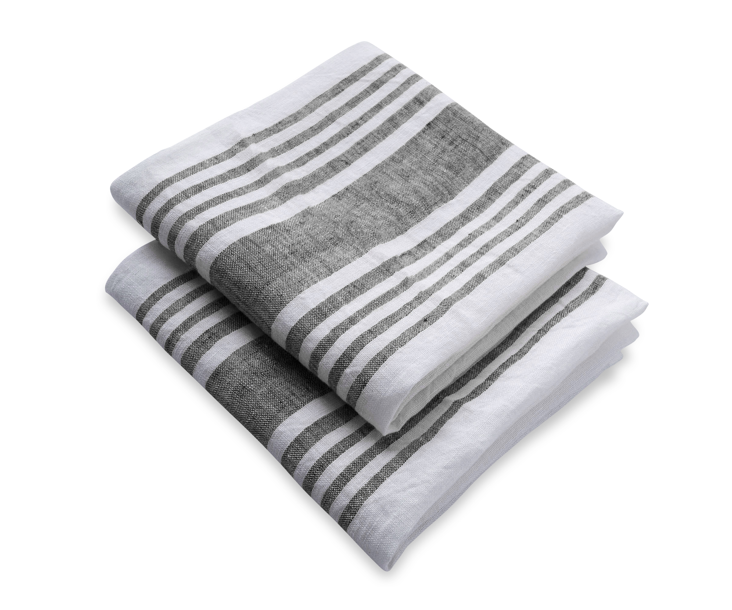 All Cotton and Linen Kitchen Towels, 100% Linen Dish Towels, Striped ...