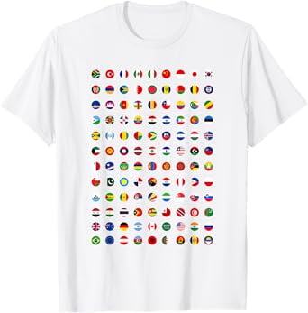 All Countries Flags Of The World 287 Flag International T-Shirt ...