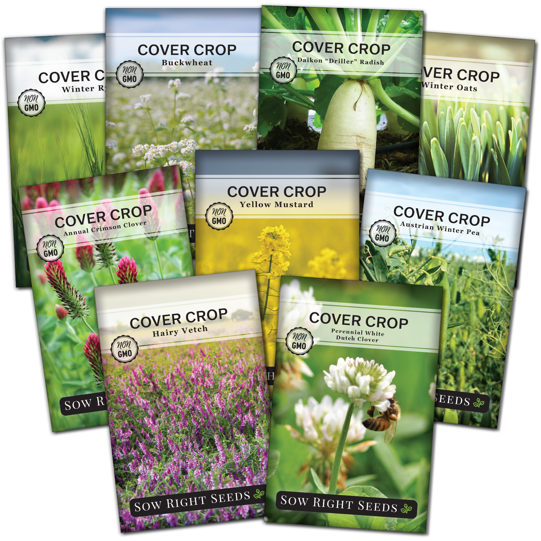 All Cover Crop Collection - Grow 9 Non GMO Cover Crops - Outdoor Garden ...