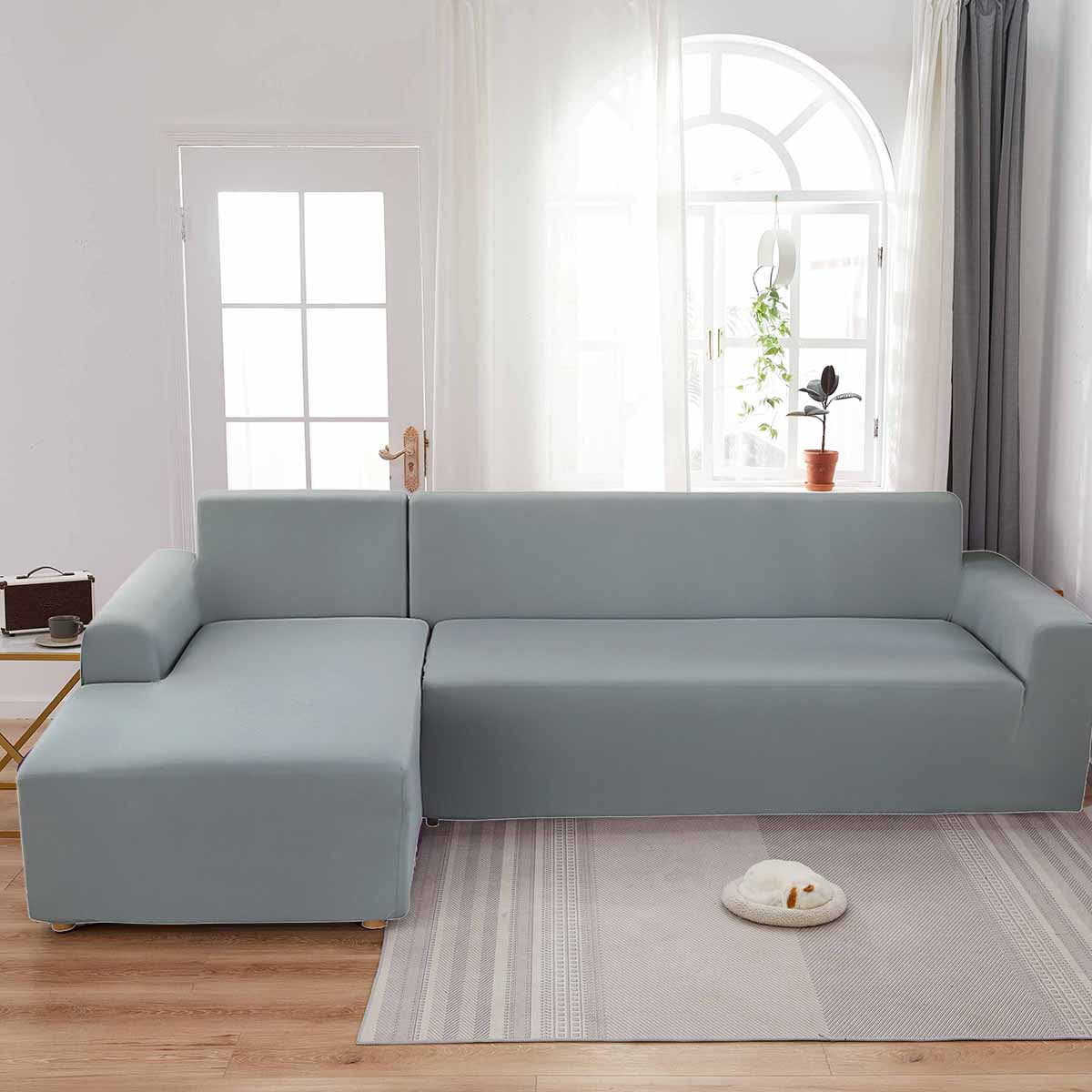 All-Cover Sectional Sofa L Shape, 2 Pieces Slipcover Elastic Washable ...