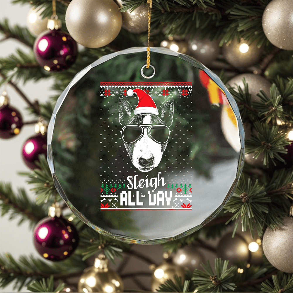 All Day Bull Terrier Ornament, Keepsake Decor #1948, Crystal Glass ...