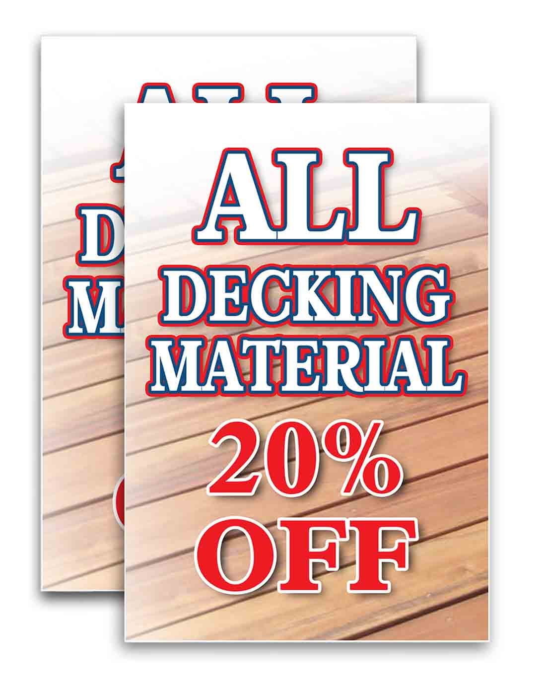 All Decking Material 20 Off (24" X 36") Vinyl Decal Only (Pack of 2 ...