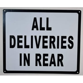 Deliveries Rear Sign