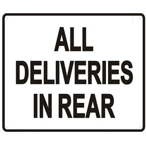 Deliveries Rear Sign
