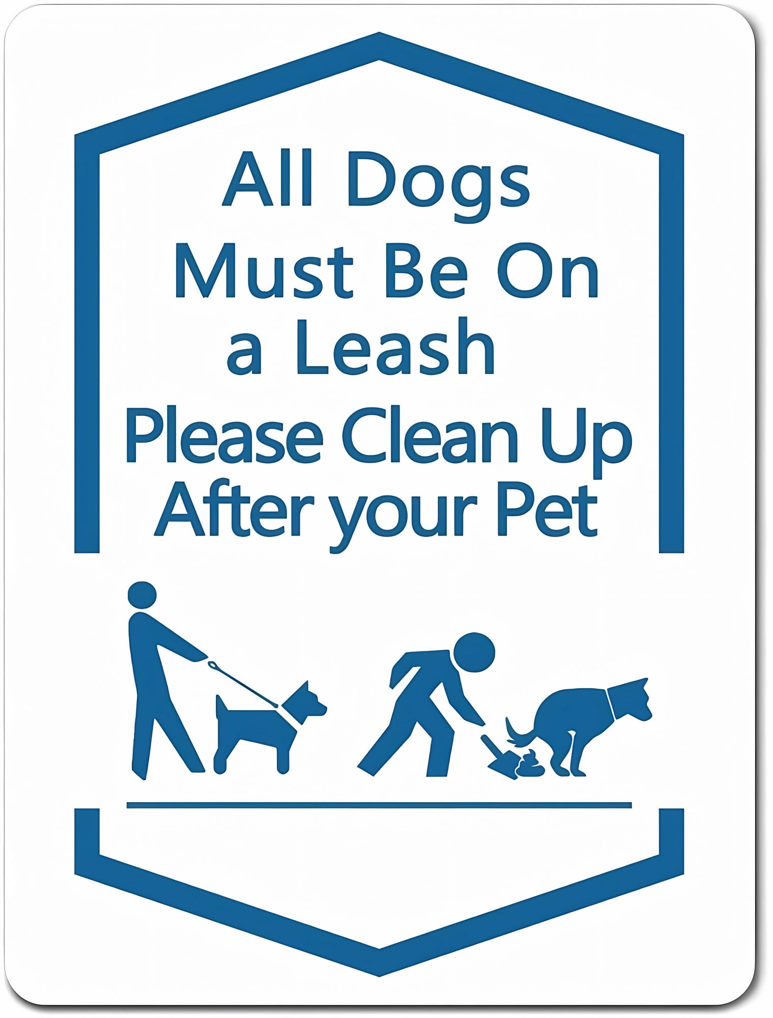 All Dogs Must Be On Leash Clean Up Pet Metal Sign - 8"x12" Funny ...