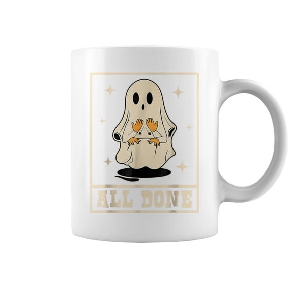 All Done Sign Language Speech Halloween Ghost Teacher Sped Coffee Mugs ...