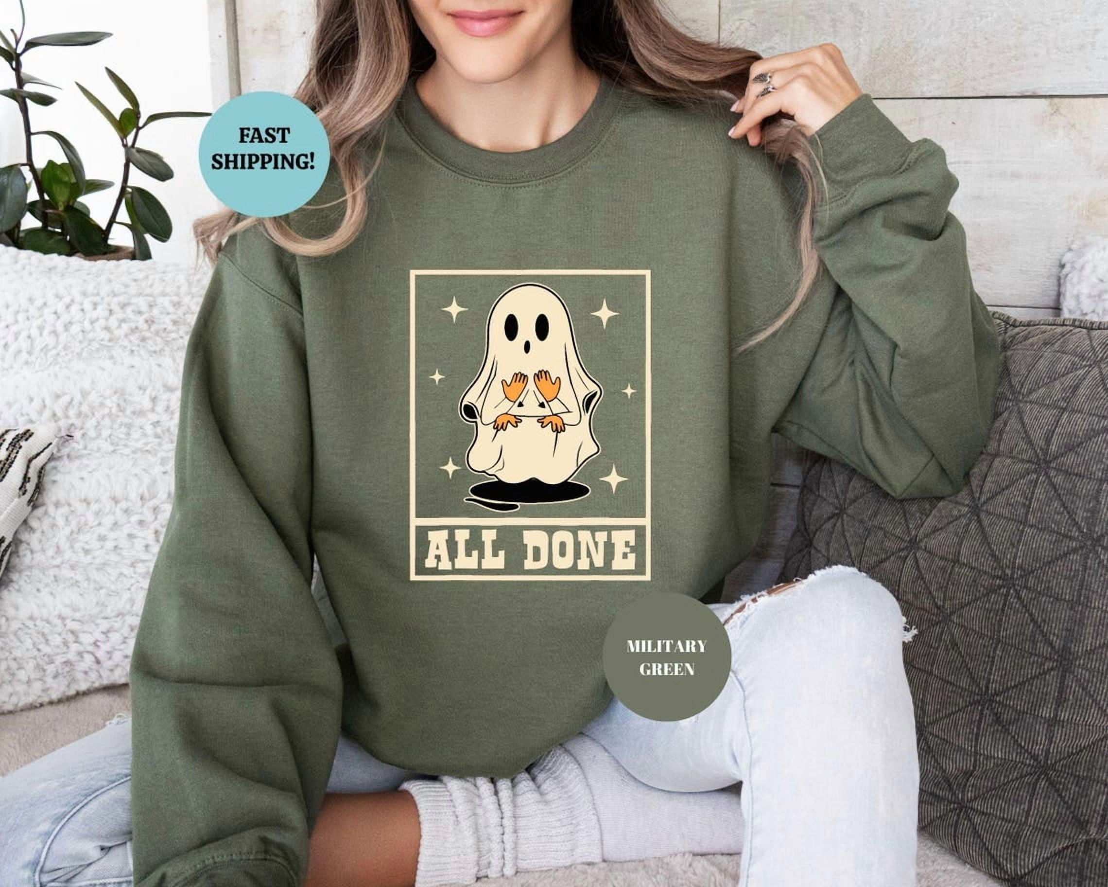 All Done Sped Teacher Sweatshirt, Speech Therapy Shirt, Ghost SLP ...