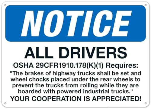 All Drivers Signs,Facility Safety Signs Metal Tin Sign 8x12 Inch Clear ...