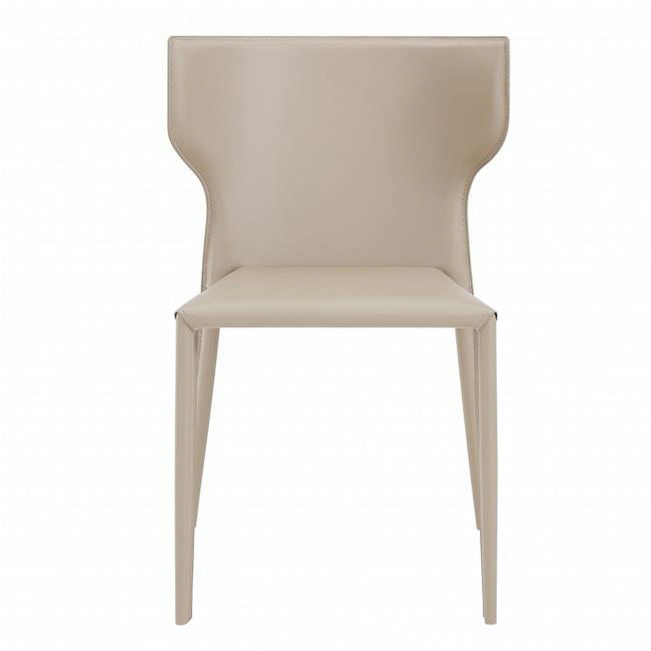 All-Faux Faux Leather Stacking Chairs, Beige - Set of 2 - Walmart.com