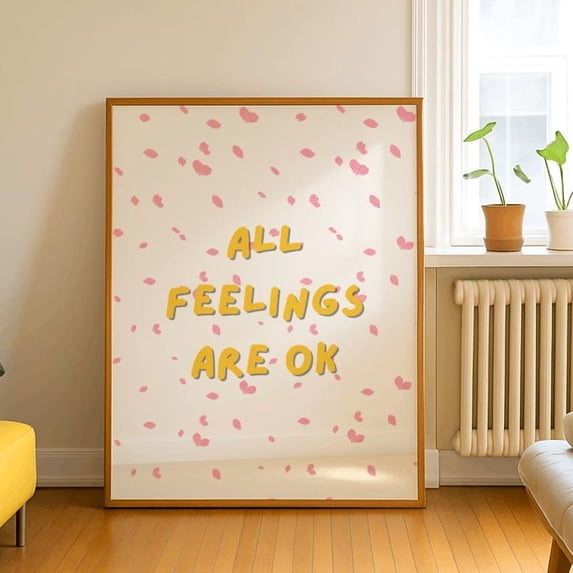 All Feelings Are Ok Emotions Chart Poster For Classroom, UNFRAMED PAPER ...