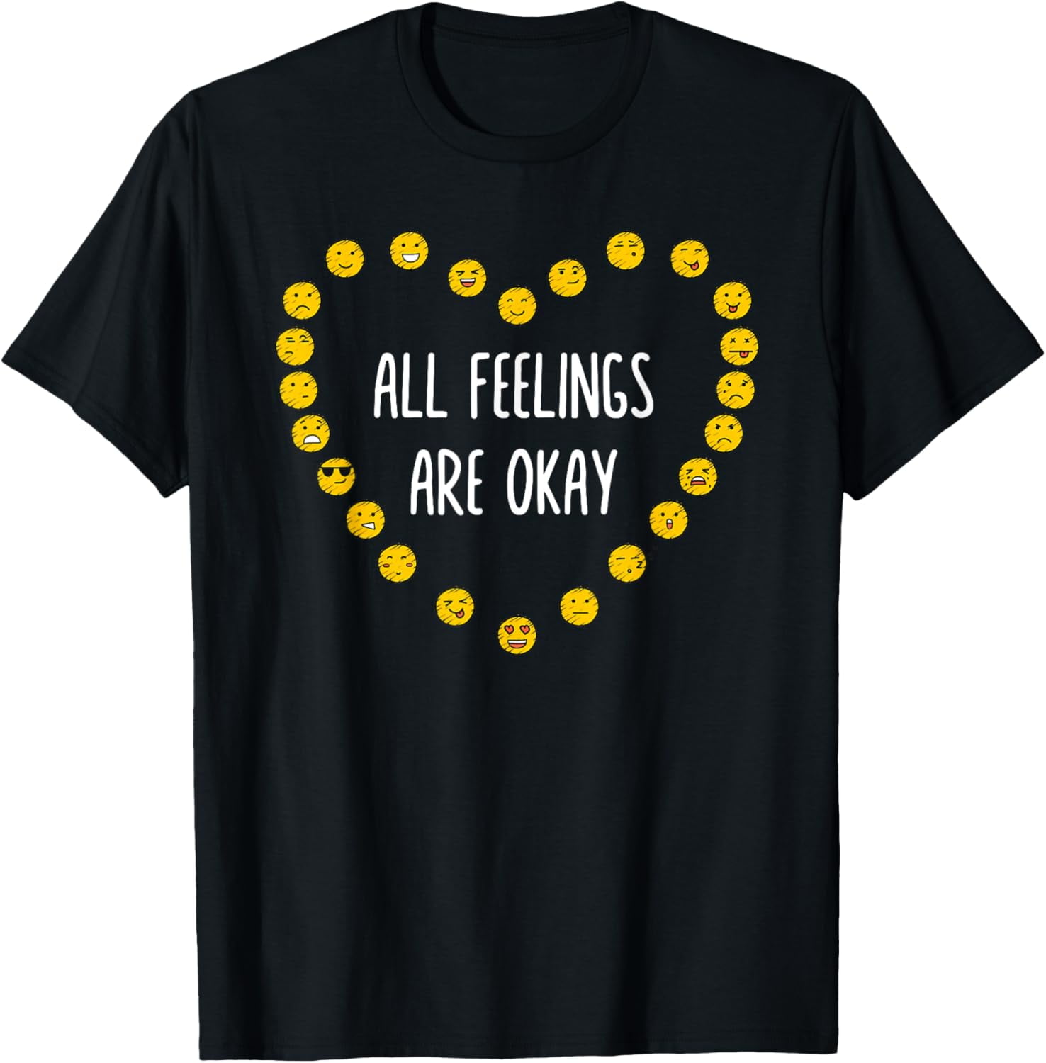 All Feelings Are Okay Mental Health Awareness Month Emotion T-Shirt ...