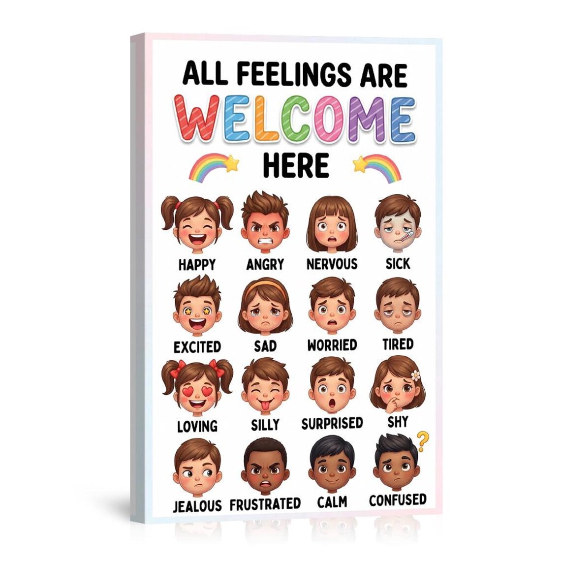 All Feelings Are Welcome Here Emotion Chart Educational For Classroom ...