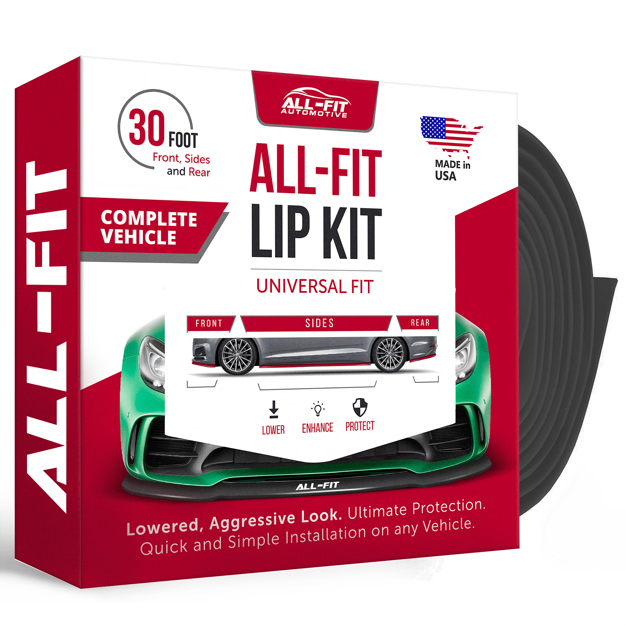 All-Fit Complete 1.5" Dark Gray Lip Kit Including All Hardware. Protect ...