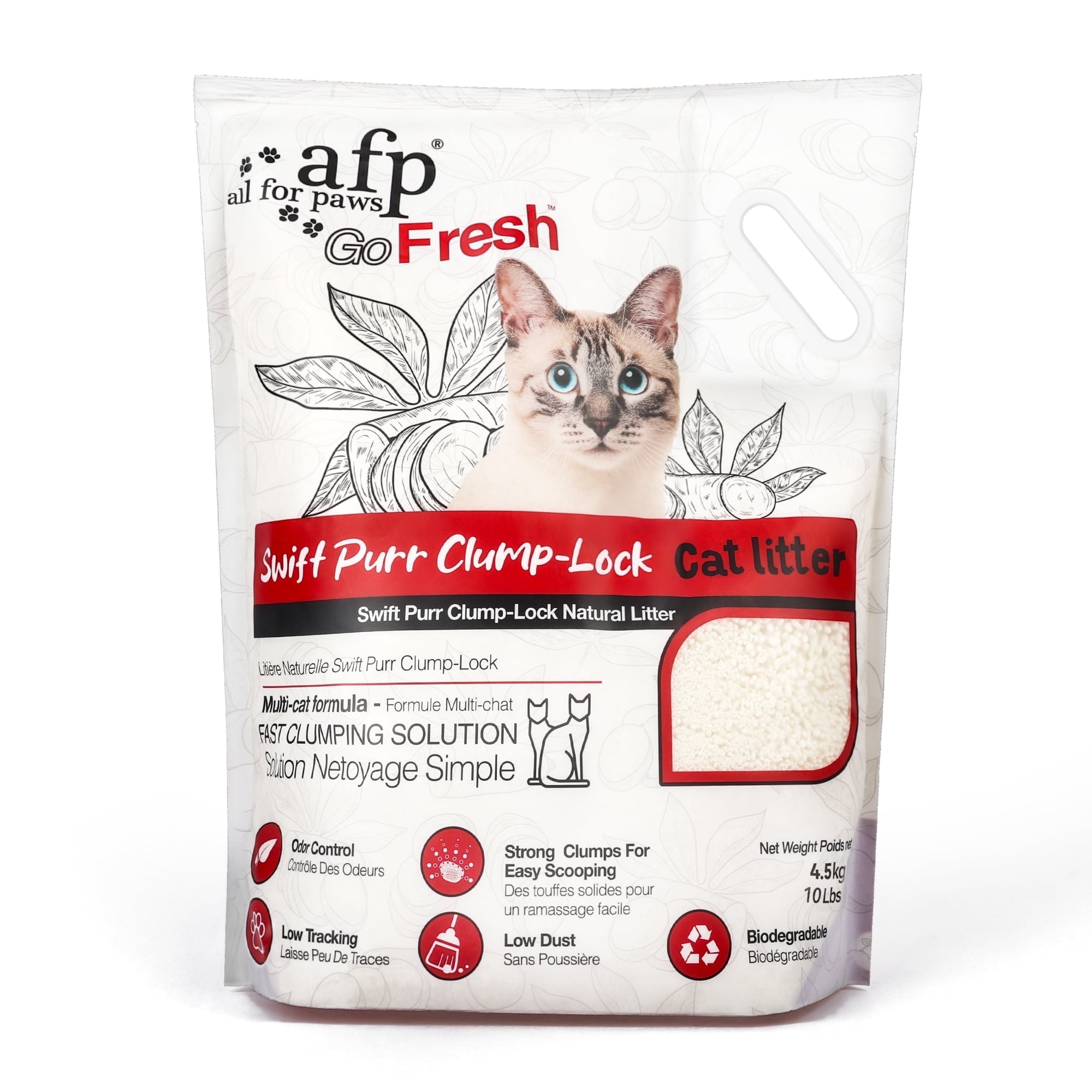 All For Paws Natural Cassava Cat Litter, 10lb, Unscented, Superior ...