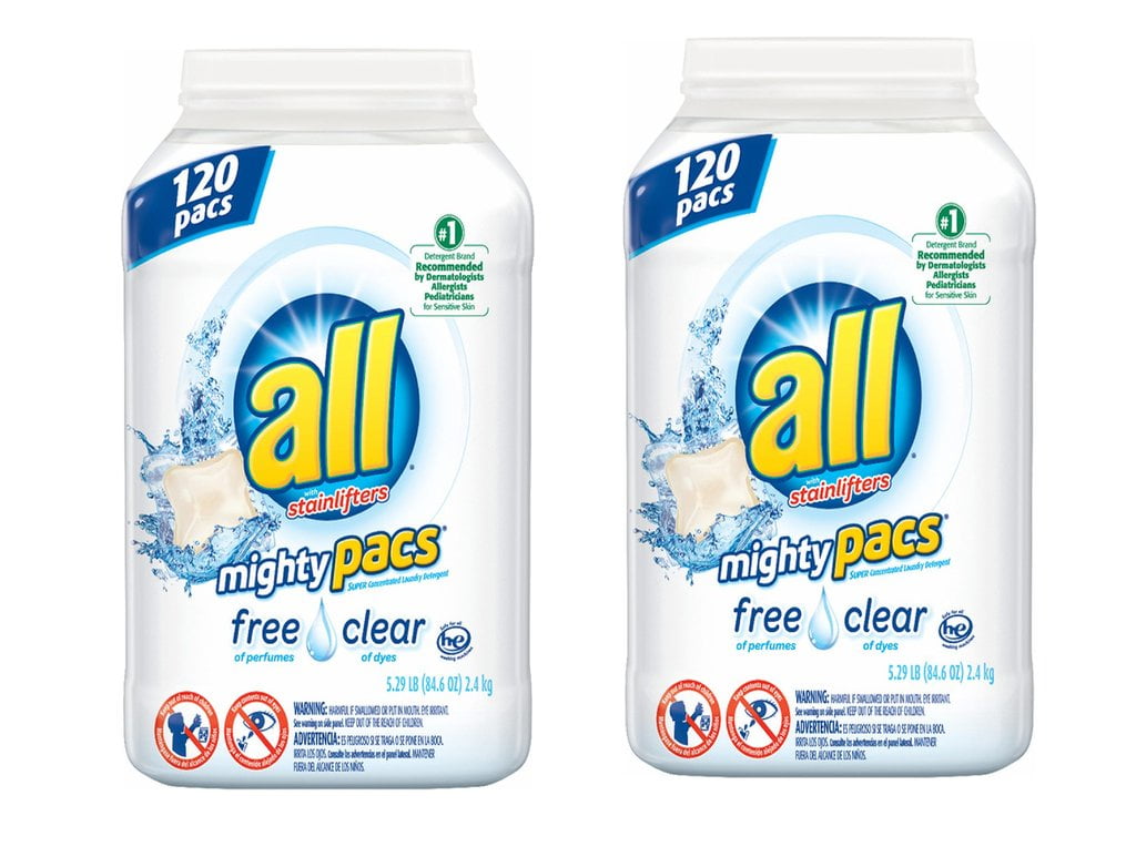 all, All Free & Clear Mighty Pacs, 120 ct, Pack of 2 - Walmart.com