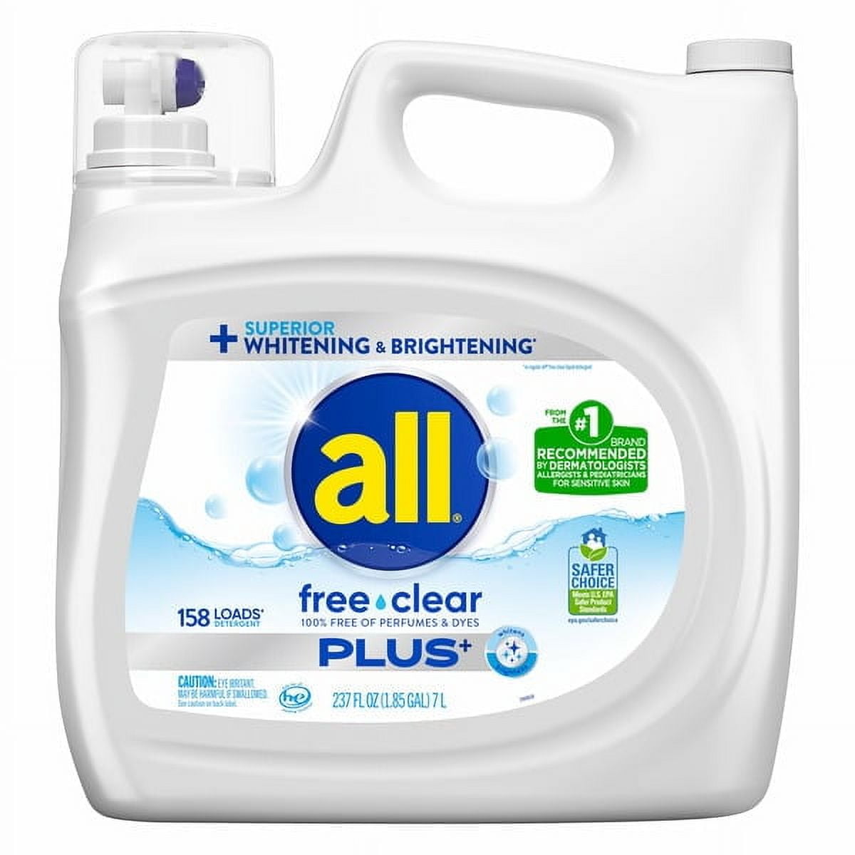 All Free & Clear Plus+ HE Liquid Laundry Detergent, 158 loads, 237 fl ...