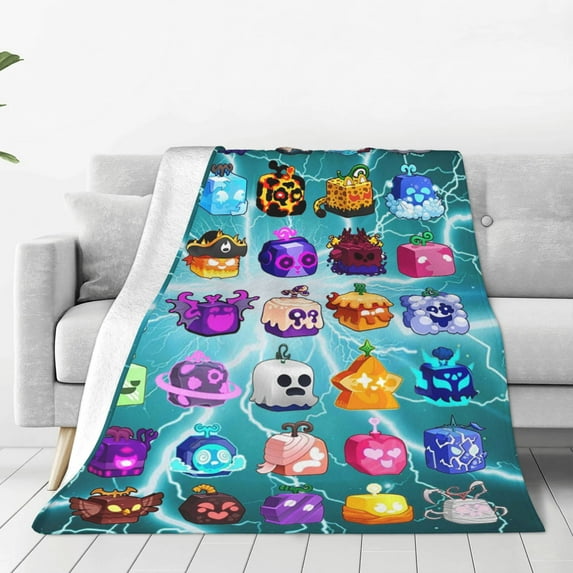 All Fruits Blox Fruits Soft Micro Fleece Blanket Throw Lightweight ...