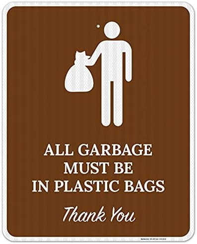 All Garbage Must Be in Plastic Bags Thank You Sign, 24x30 Inches, 3M ...