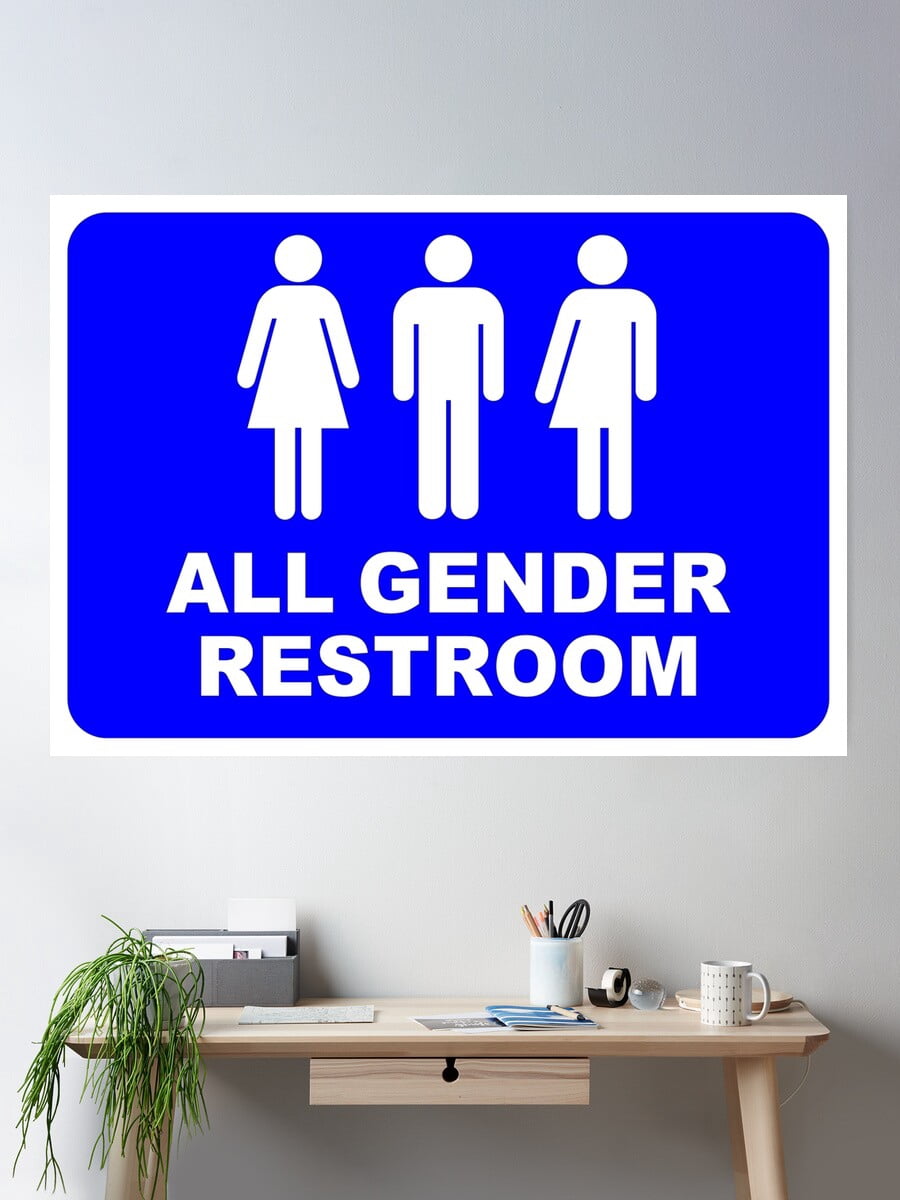 All Gender Restroom Poster Wall Art, Modern Wall Decor For Living Room ...