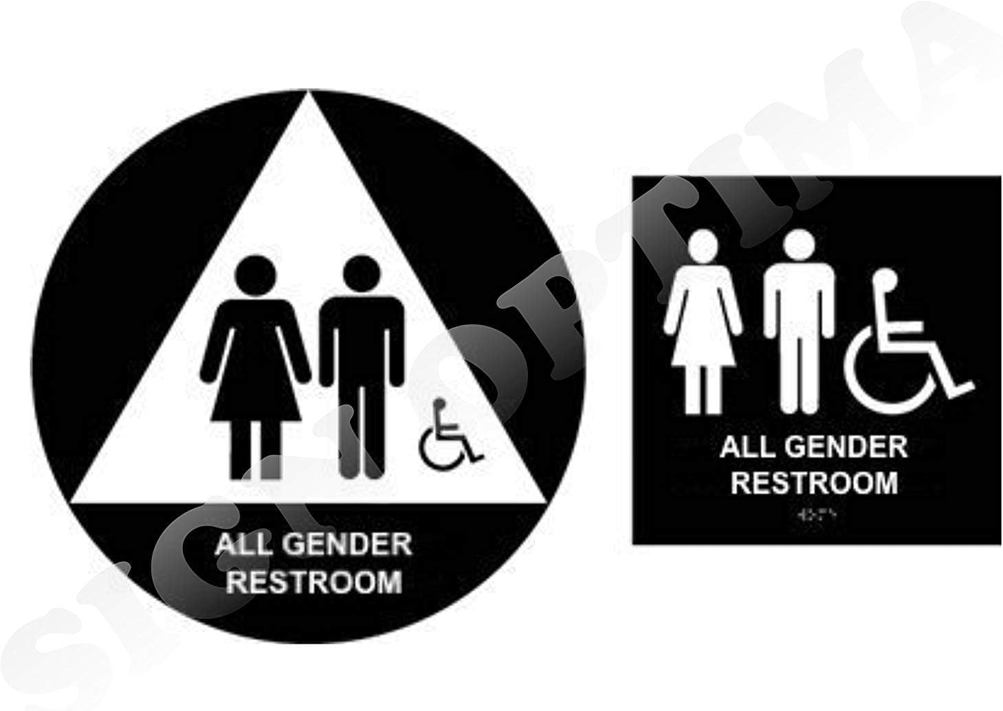 All Gender Restroom Sign Set, ADA Compliant,Acrylic Signs, Grade II ...
