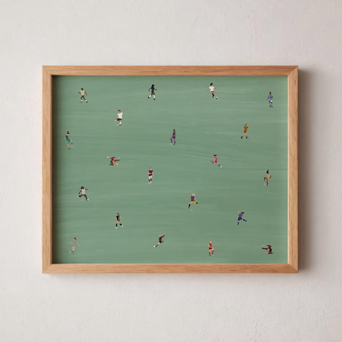 All Girls Tiny Soccer Players Minimalist People Art for Player ...