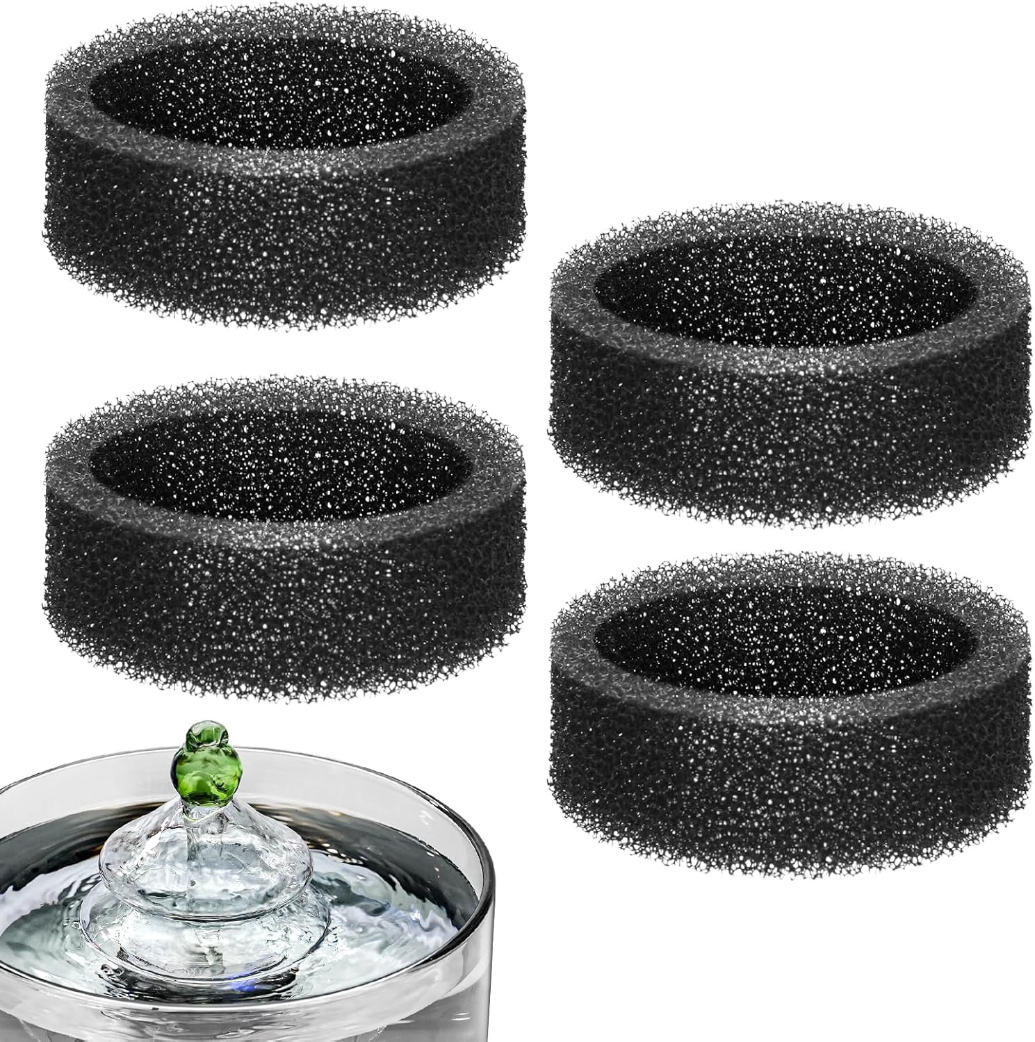 All-Glass Cat Water Fountain, 3.2L/108oz Glass Pet Fountain with LED ...