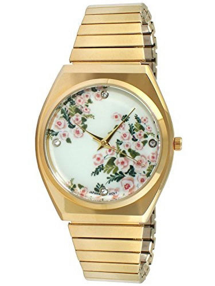 All Gold Watch Expansion Band Stainless Steel Stretch Thin Case Cream ...