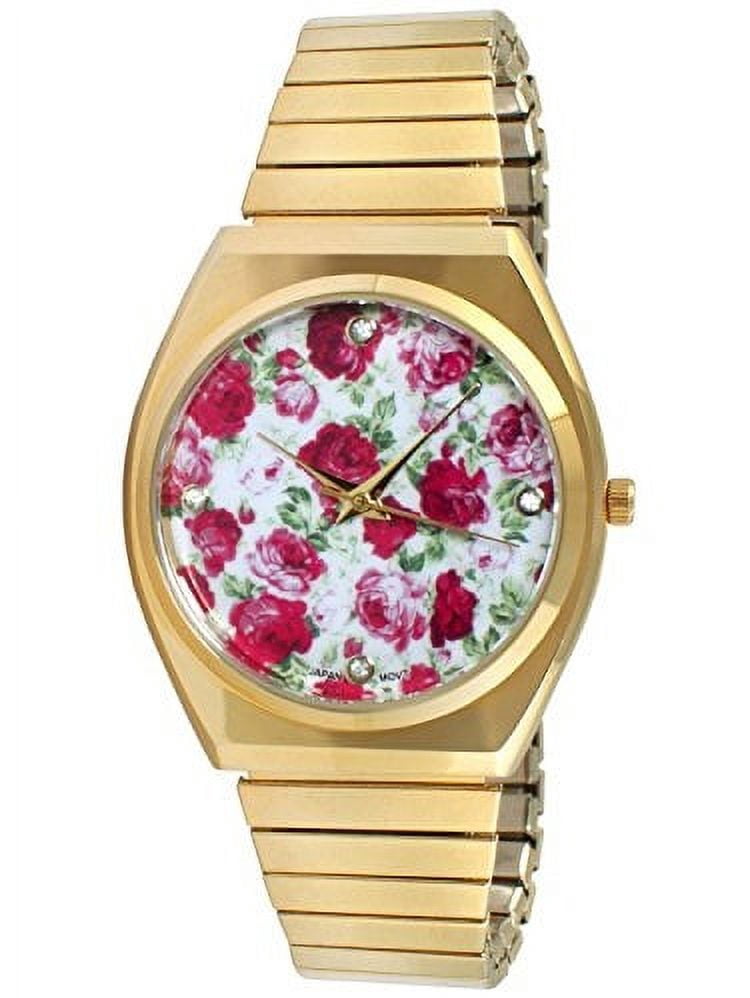 All Gold Watch Expansion Band Stainless Steel Stretch Thin Case White ...