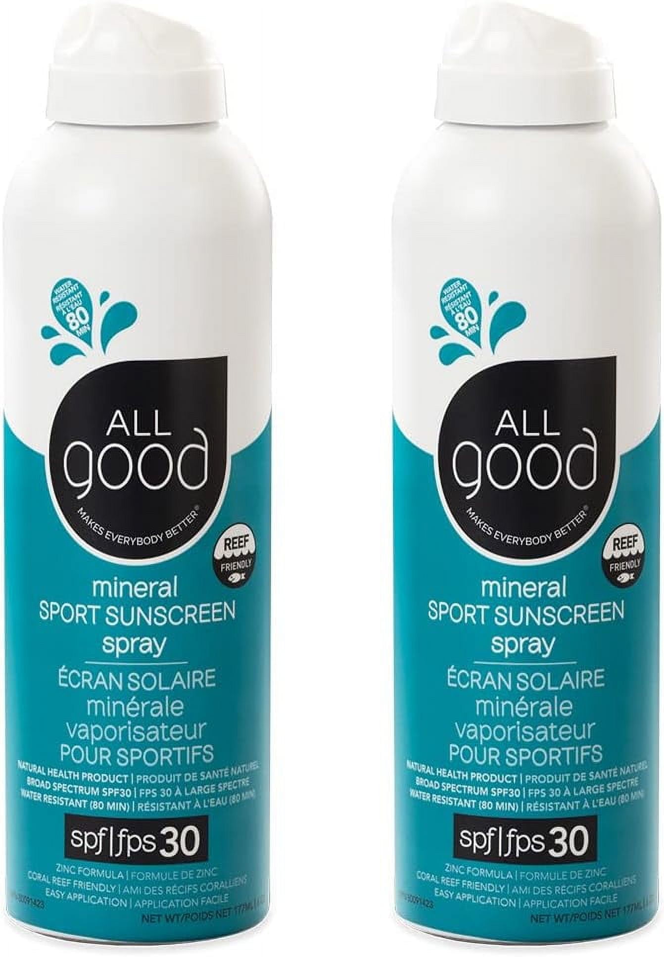 All Good Sport Sunscreen Spray - UVA/UVB Broad Spectrum SPF 30 - Water ...